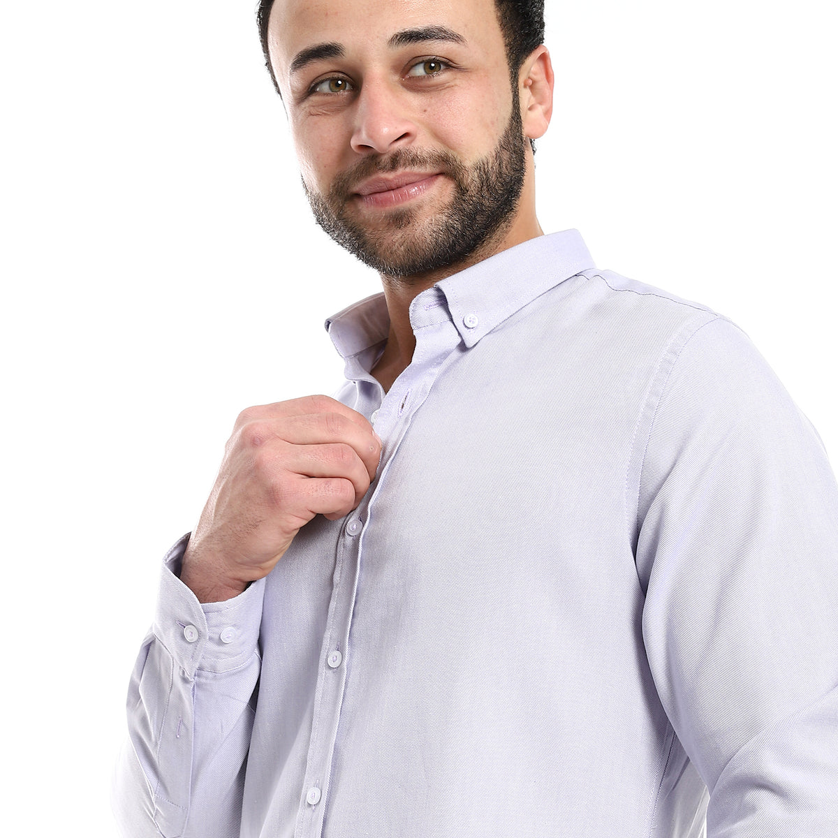 Pale Pastel Purple Turn Down Collar Shirt Andora