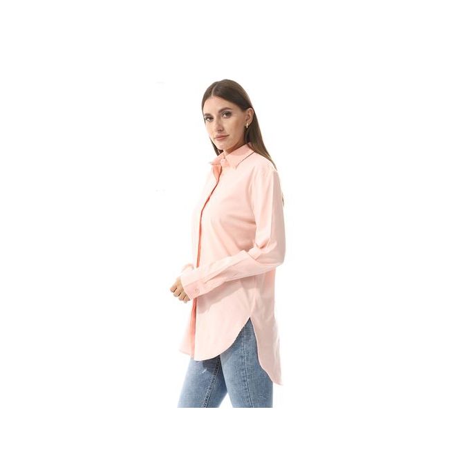 Hidden Button Placket Plain Shirt – Andora