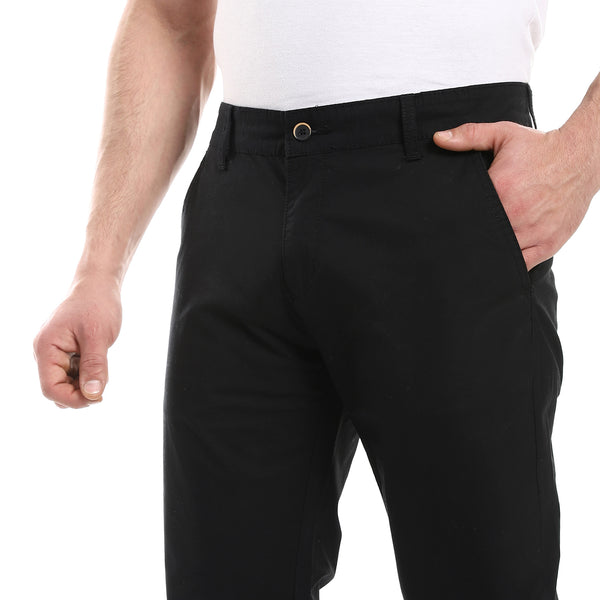 Side Slash Pockets Gabardine Pants - Black – Andora