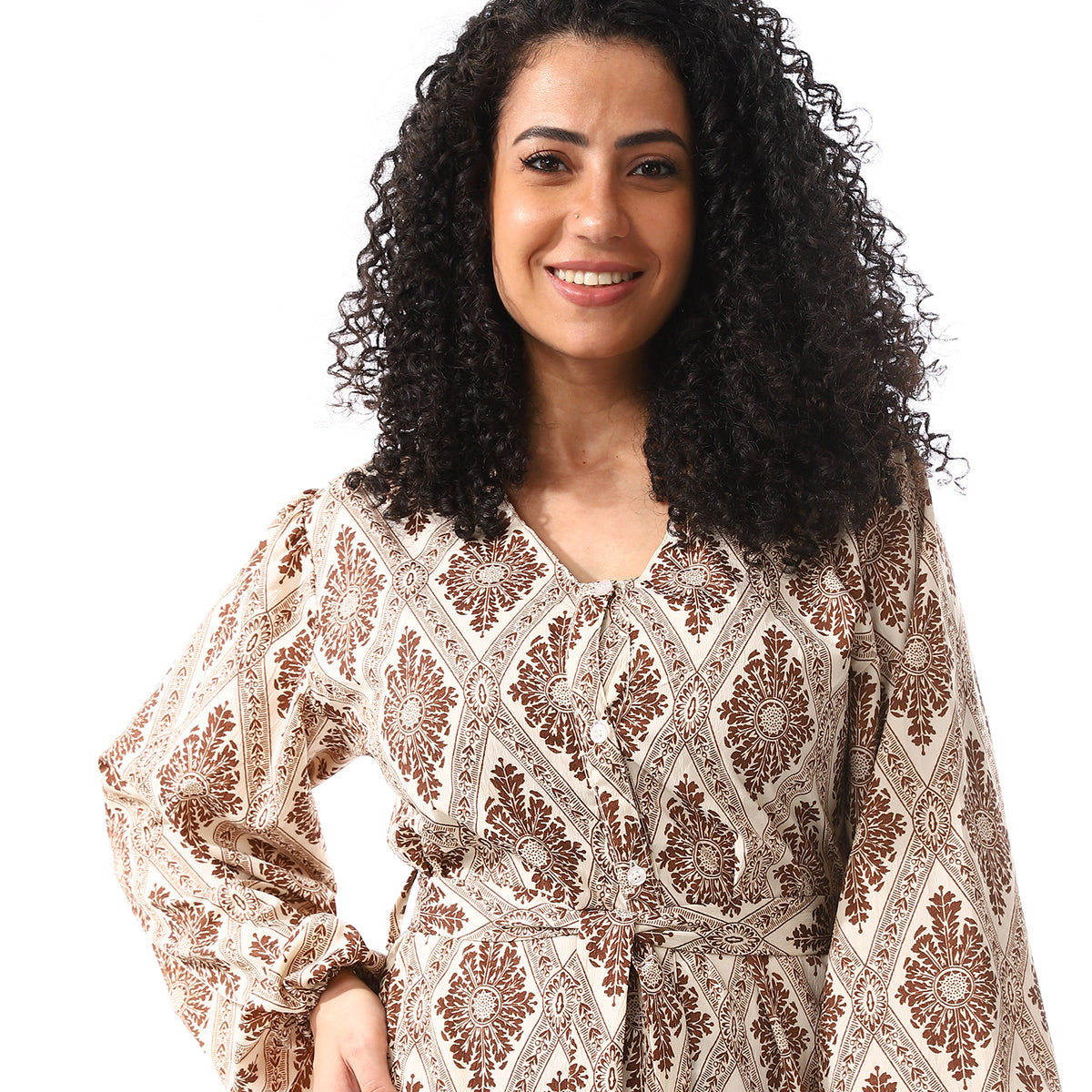 ankle_lengthe_floral_dress_brown – Andora