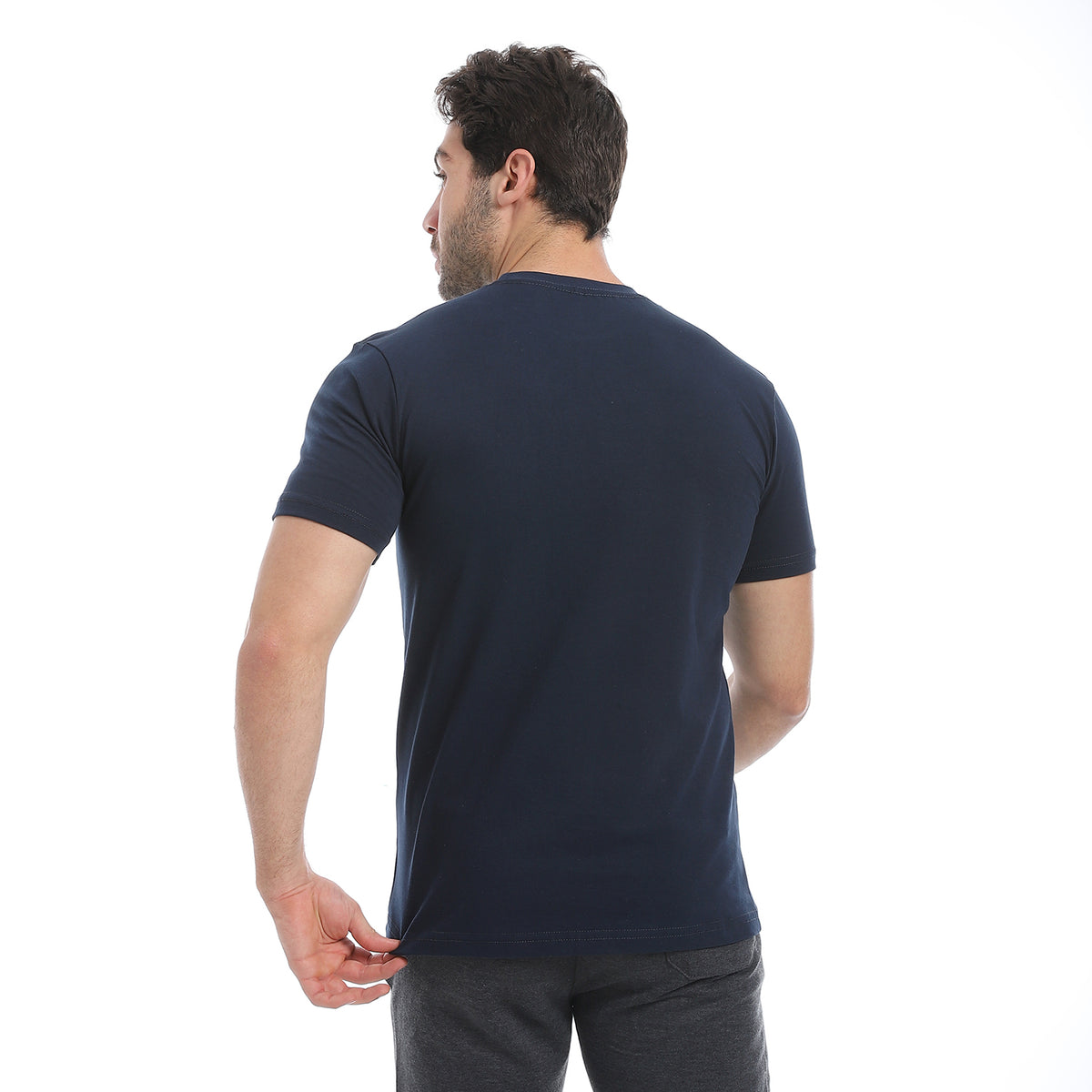 Solid_Round_Neck_T-Shirt_-_Navy_Blue – Andora