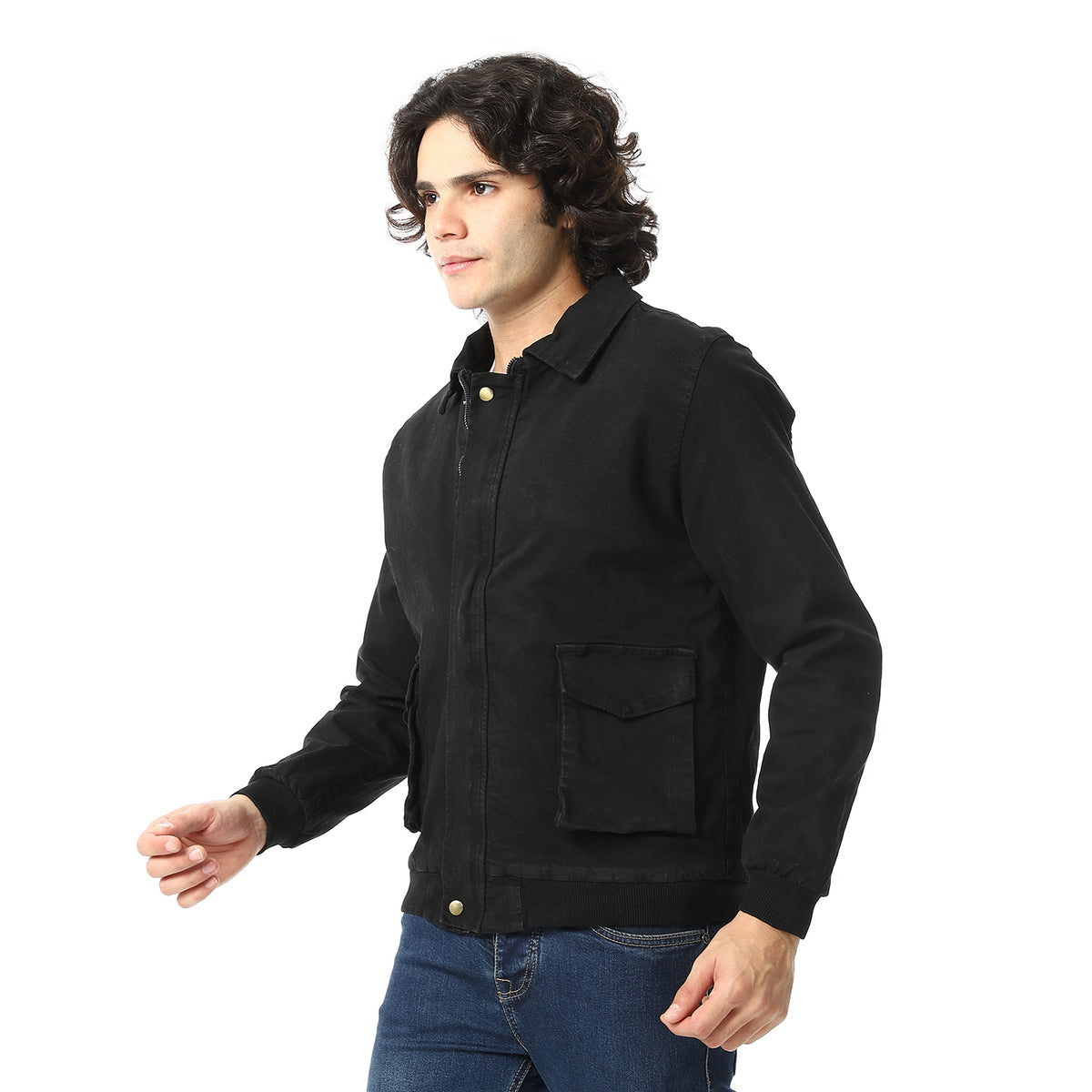Gabardine_Black_Jacket_With_Two_Pockets – Andora