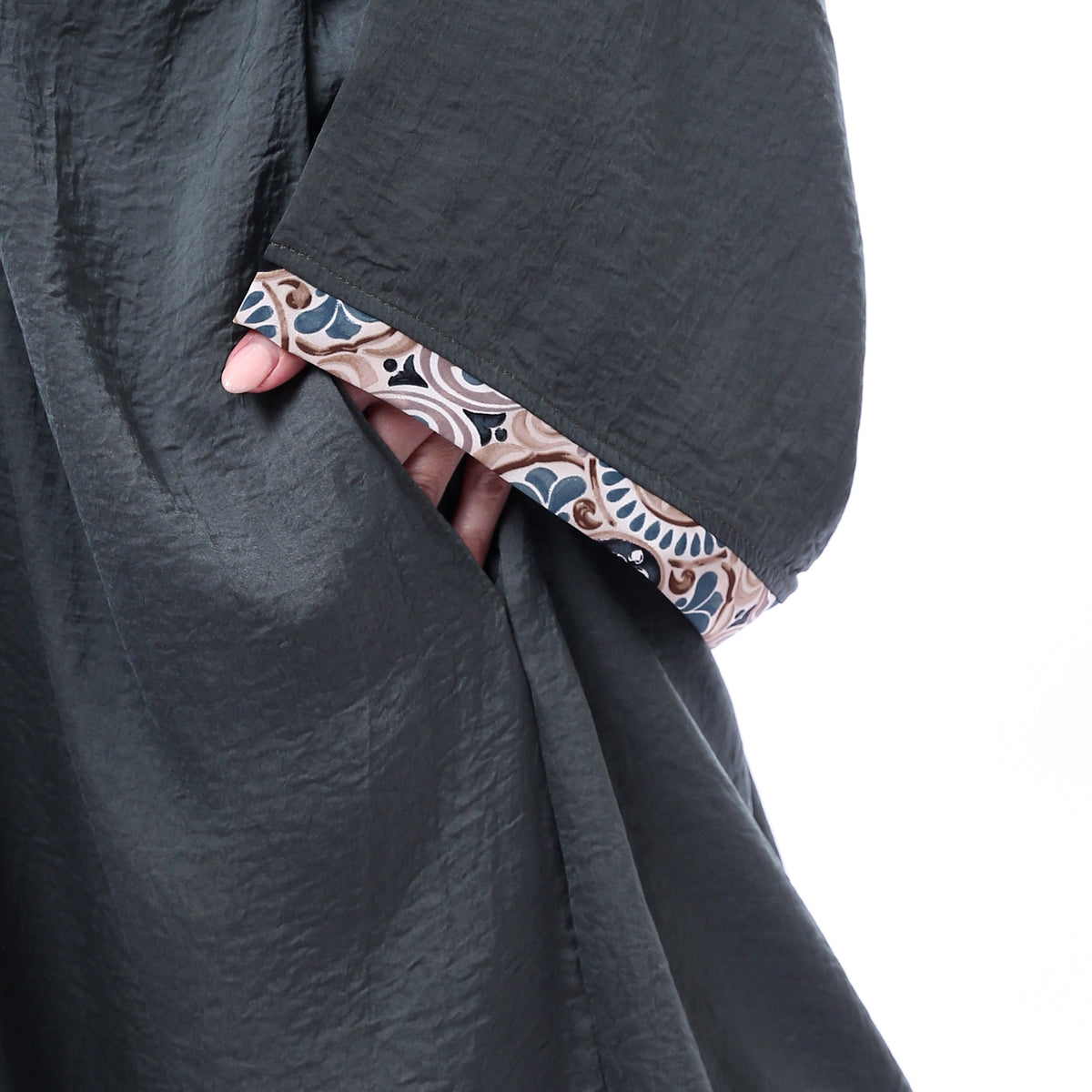 Long_Sleeves_Koftan_With_Side_Pocket_-_Olive – Andora
